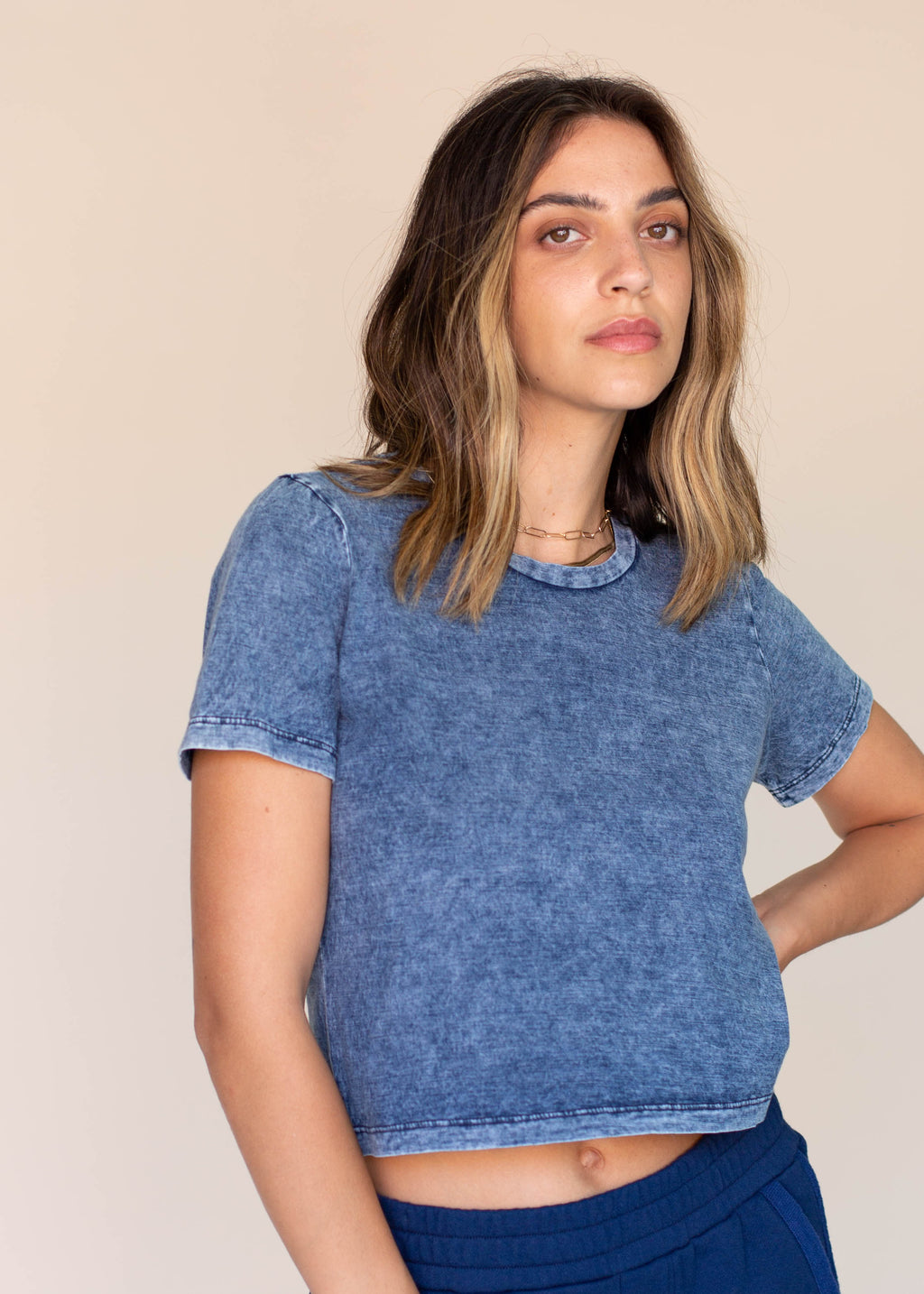 Women's Monet Indigo Tee | glee + co | responsibly made in LA